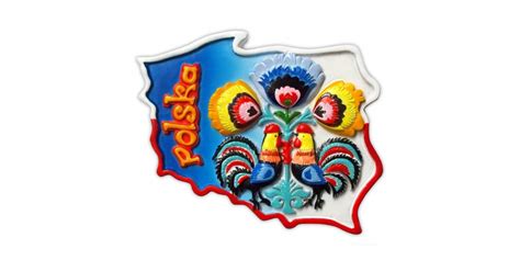 Magnes na lodówkę kontur Polska folk