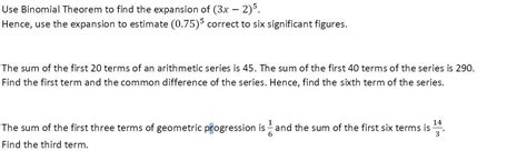 solved use binomial theorem to find the expansion of 3x