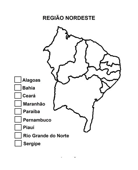 Mapa do Brasil para Colorir e Imprimir em PDF Muito Fácil