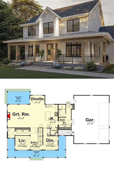 Two Story House Plans With An Open Floor Plan