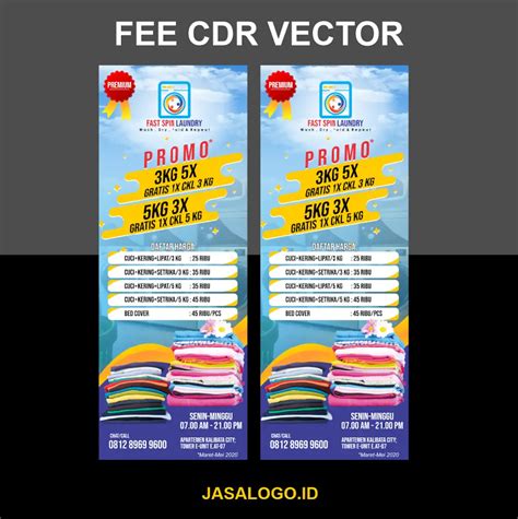 Template XBanner Stand Banner Laundry CDR