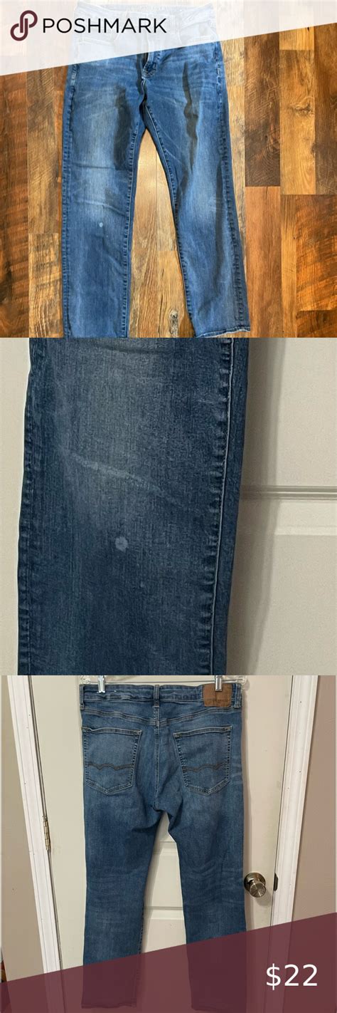 American Eagle Extreme Flex Original Straight Leg Blue Jeans Mens 32 X 34