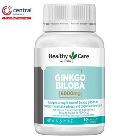 CHÍNH HÃNG Ginkgo biloba 6000 Healthy Care tăng cường sự minh mẫn