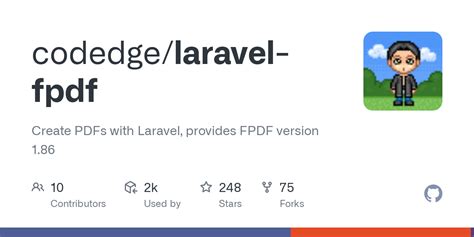 github codedge laravel fpdf create pdfs with laravel provides fpdf version 1 86
