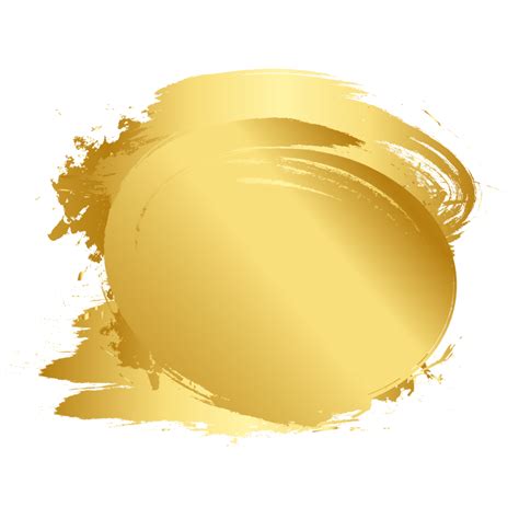Brush Stroke And Gold Circle Element 18749417 PNG