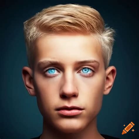 Portrait Of A Middle Aged Blond Man With Blue Eyes