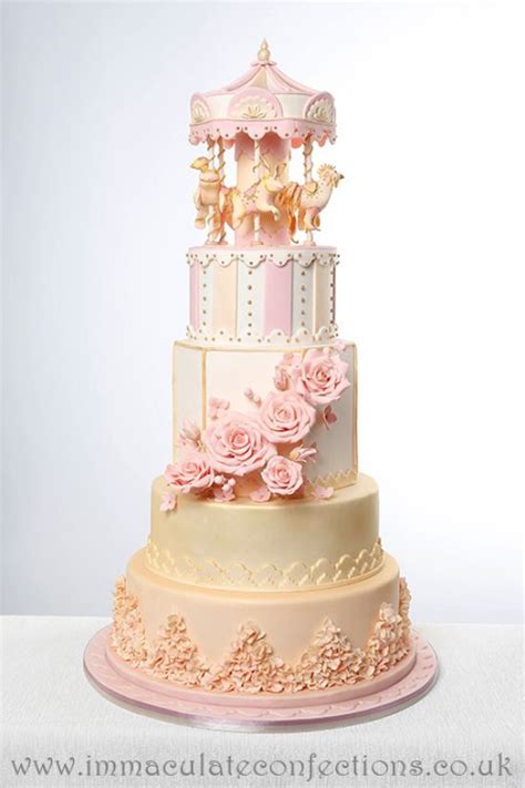 Portfolio Carousel Cake Wedding Cakes Ivory Wedding Cake