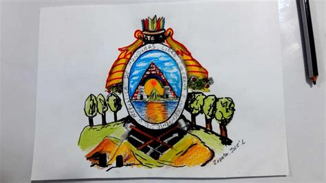 Cómo dibujar y pintar el escudo Nacional de Honduras YouTube
