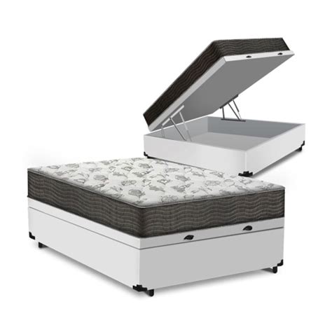 Cama Box Baú Casal Colchão De Espuma D33 Ortobom iso 100