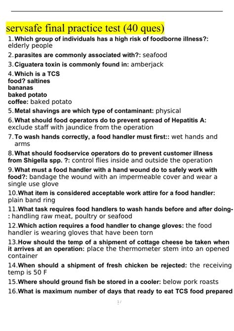 Servsafe Alcohol Final Practice Test Ques Newest Questions And