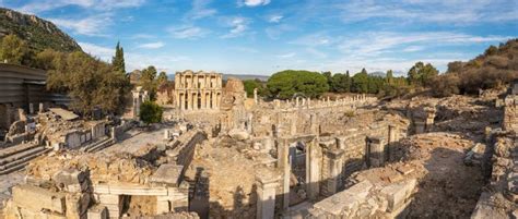 Großes Panorama Der Historischen Ephesus Antike Stadt in Selcuk Türkei