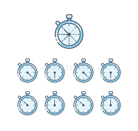 Sistema Del Icono Del Cronómetro En Estilo Plano Temporizador