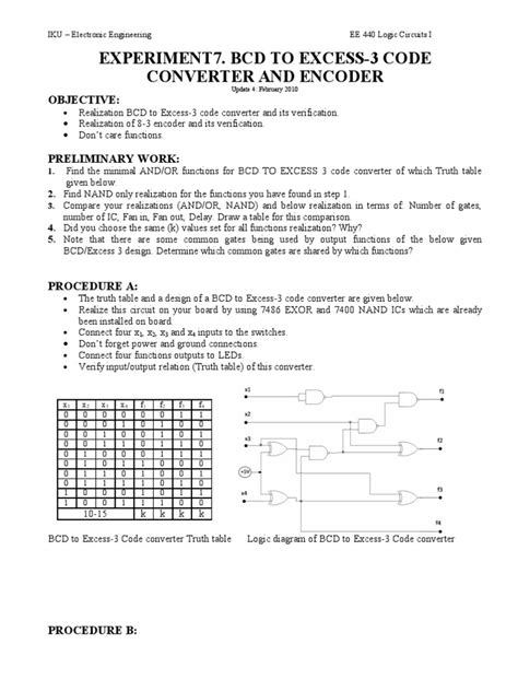bcd to excess 3 code converter encoder pdf logic gate binary coded decimal
