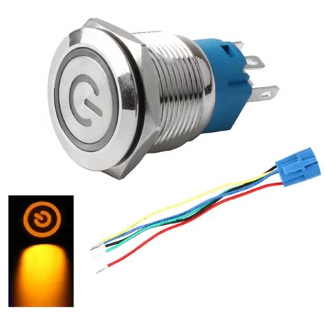INTERRUPTEUR BOUTON POUSSOIR TANCHE 19 Mm DEL ON OFF Auto R