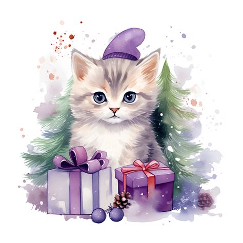 Ai Oluşturuldu Noel Arifesi Kedi Pixabay de ücretsiz resim Pixabay