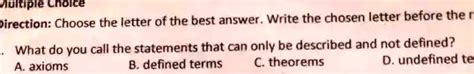 multiple choice direction choose the letter of the best answer write the chosen letter before