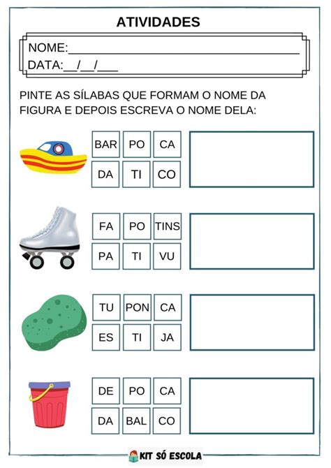 Atividades De Consci Ncia Fonol Gica S Escola