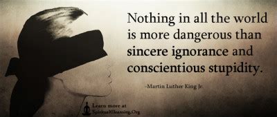 Nothing In All The World Is More Dangerous Than Sincere Ignorance And