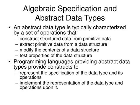 ppt algebraic specification and abstract data types powerpoint presentation id 519306
