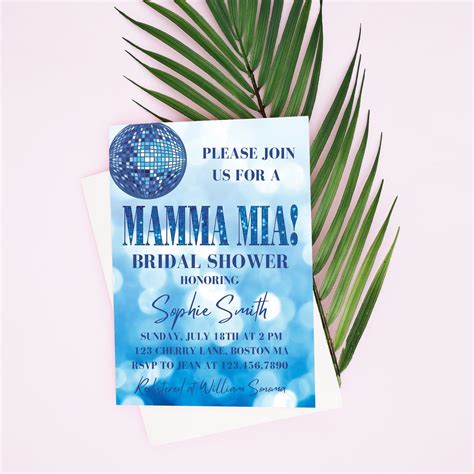 Mamma Mia Bridal Shower Invitation Mamma Mia Bridal Shower Etsy