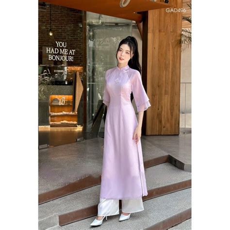 Floral Embroidered Linen Ao Dai For Women Ao Dai For Women Vietnamese