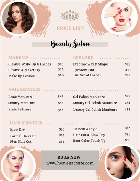 Beauty Salon Price List In 2023 Beauty Salon Price List Salon Price
