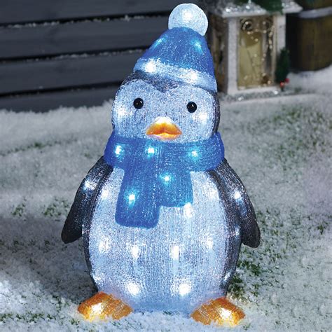 50 White LED Acrylic Penguin
