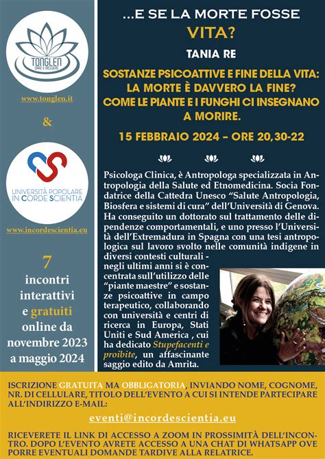 I GIOVEDÌ dell Università per il ciclo E SE LA MORTE FOSSE VITA