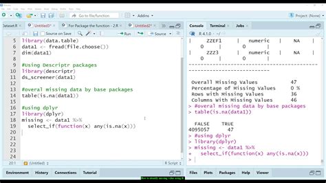 identify missing value and data imputation using r youtube