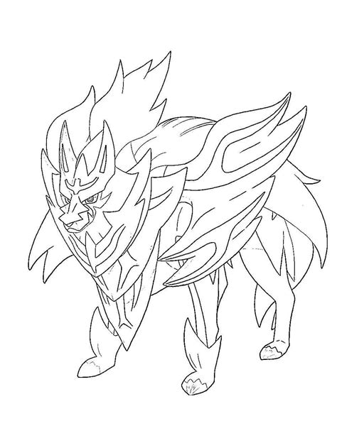 Pokemon Zacian Coloring Pages Free Printable