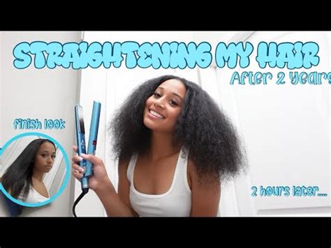 Straightening My Natural Hair For The First Time In 2 Years YouTube