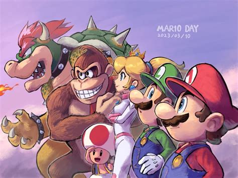 229966 safe artist ヤマリ bowser mario donkey kong donkey kong