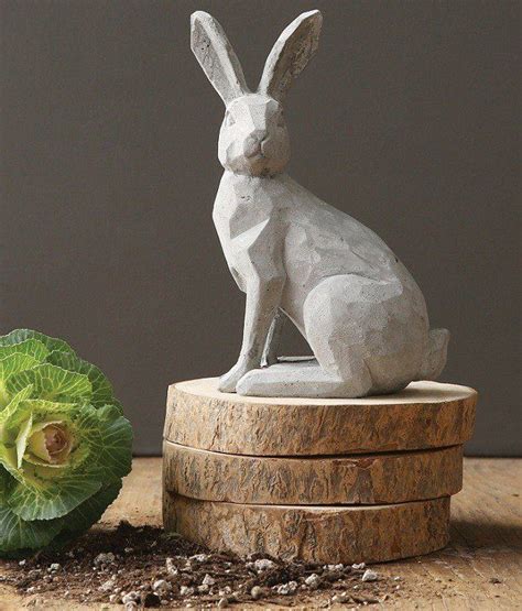 Cement Rabbit Statue Creative Garden Decor Rabbit Sculpture Statue