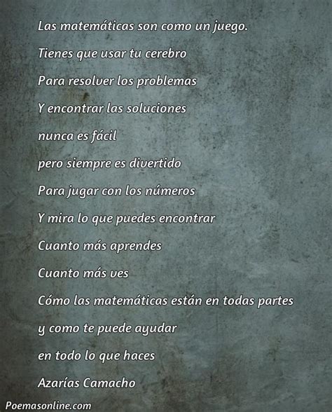 Cinco Poemas sobre Matemáticas Poemas Online