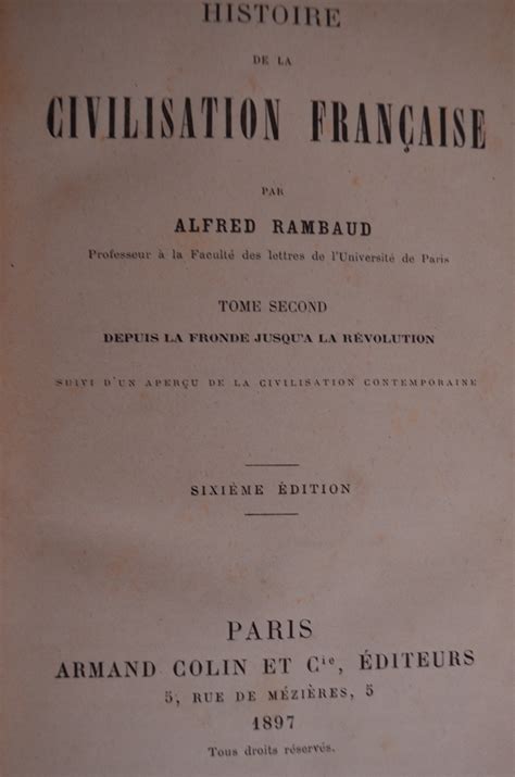 Histoire De La Civilisation Fran Aise Tome Premier Depuis Les