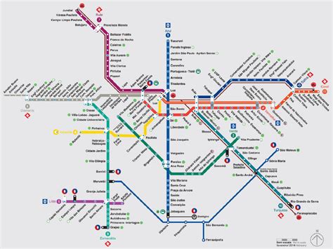 MAPA METRÔ SP ATUALIZADO 2019 LINHAS E ESTAÇÕES DE EMBARQUE E