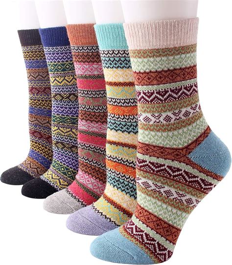 Moon Tree 5 Pares De Calcetines De Lana Suaves Para Mujer De Invierno