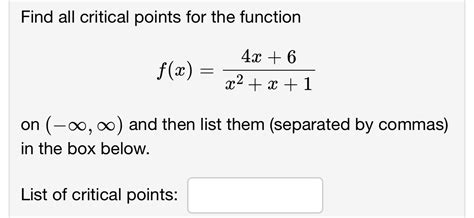 solved find all critical points for the function