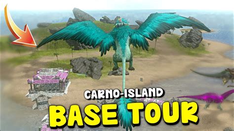 Ark Mobile Carno Island Base Tour Single Player Hard Survival Youtube