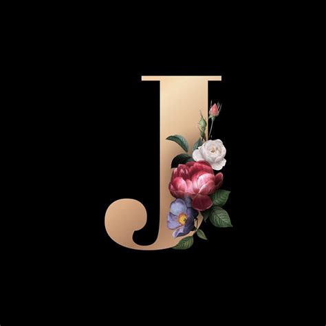 Classic And Elegant Floral Alphabet Premium PSD Rawpixel