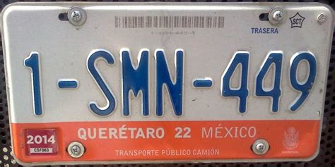 Placas de Autos de México y otras COS 999 AS Querétaro Placa