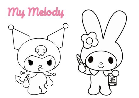 Printable My Melody And Kuromi Coloring Pages Prntbl