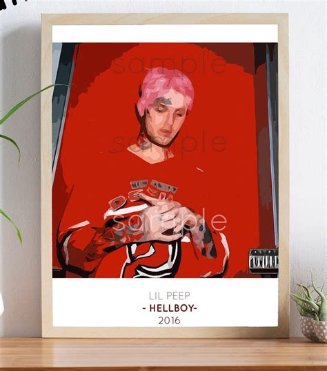 Lil Peep Hellboy Album Cover Poster Wall Art Album Art Etsy