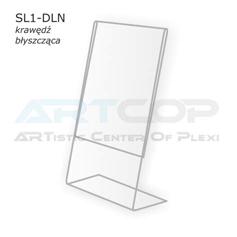Stojak dl pion z plexi Typ L krawędź błysk Artcop