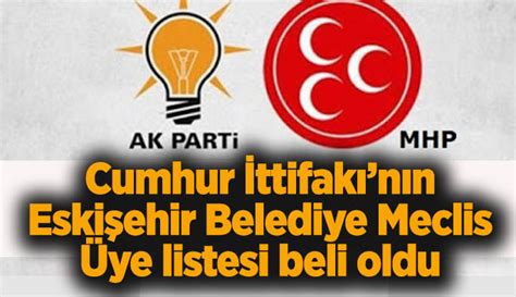 Cumhur İttifakının Eskişehir Meclis Üye Listesi belli oldu