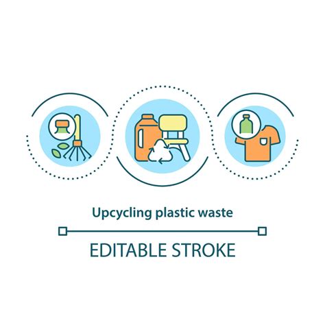icône de concept de recyclage des déchets plastiques processus de