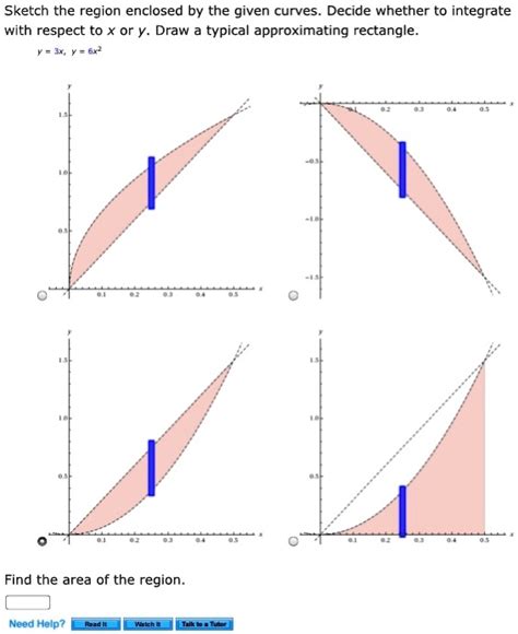 solved sketch the region enclosed by the given curves decide whether to integrate with respect