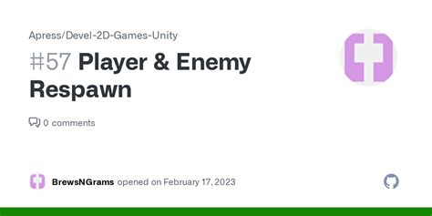 Player Enemy Respawn Issue 57 Apress Devel 2D Games Unity GitHub