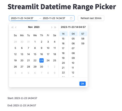 Streamlit Custom Components For Datetime Range Picker Custom