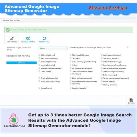 Advanced Google Image Sitemap Generator Prestashop Module Prestashop
